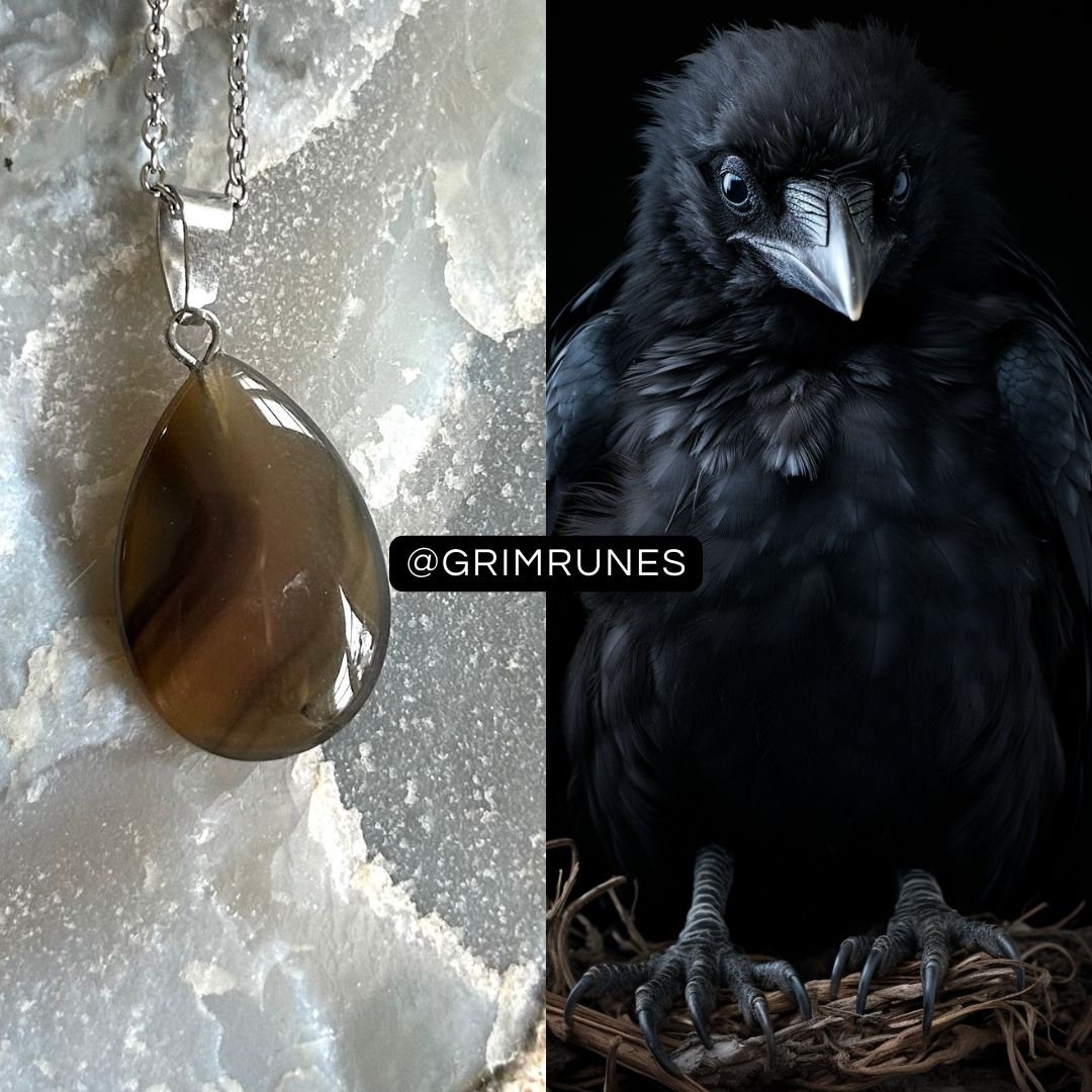 Baby Raven Spirit Companion Female Raven Spirit Vessel Magic Necklace ...