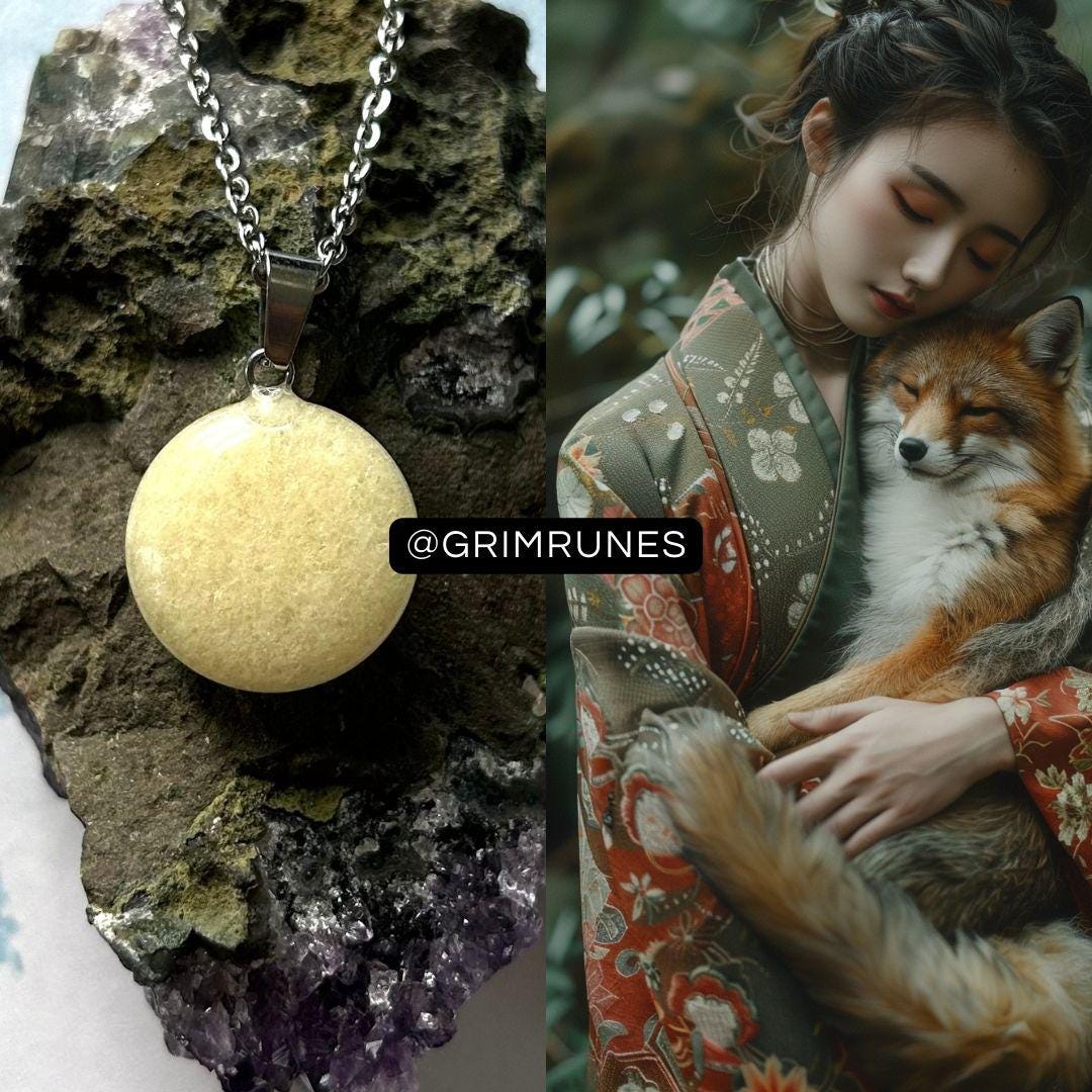 Kitsune Spirit Companion Kitsune Spirit Vessel Magic Necklace - Etsy