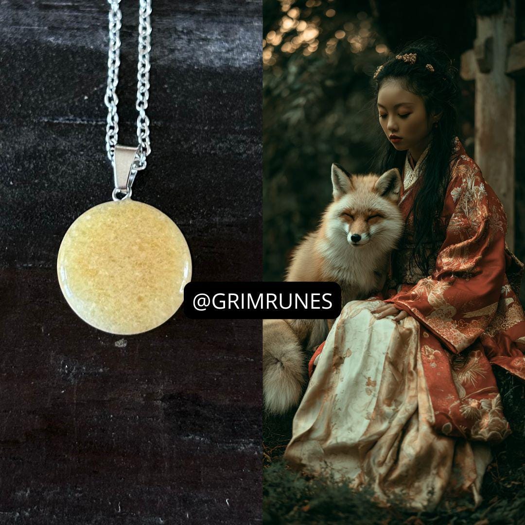 Kitsune Spirit Companion Kitsune Spirit Vessel Magic Necklace - Etsy