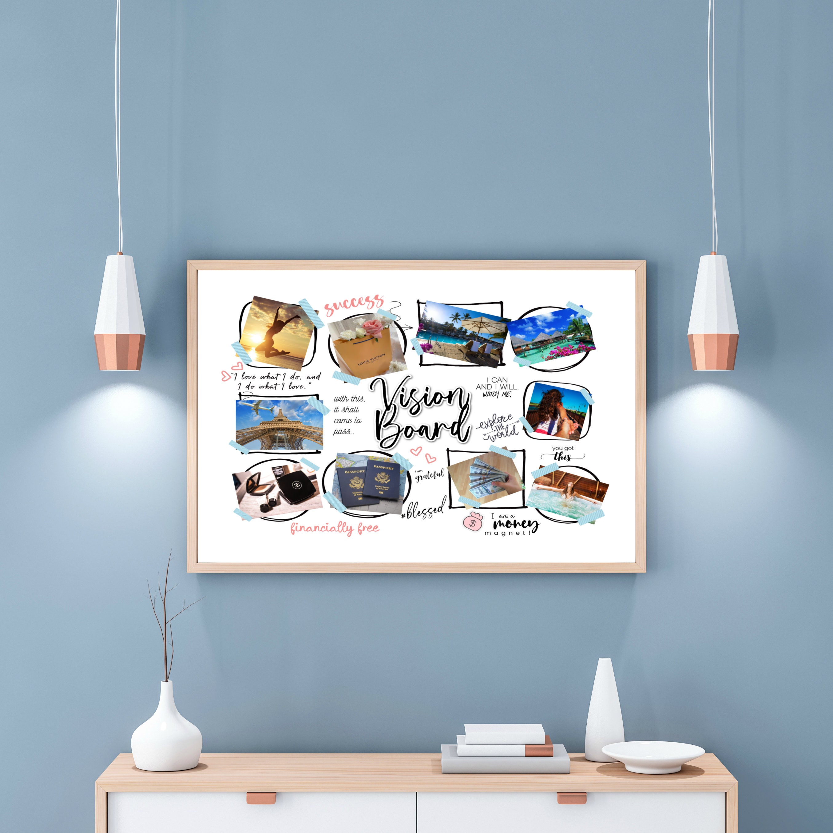 Vision Board Poster Manifest Visualize and Receive Add Your Own Photos ...