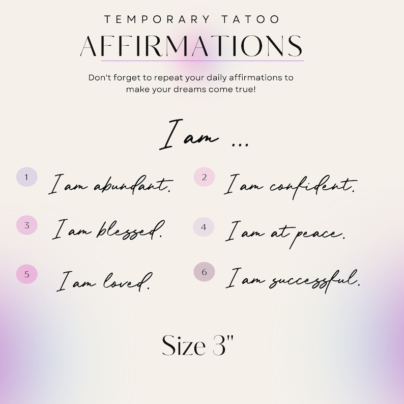 Manifesting Temporary Tattoos Chakra Affirmations Daily Meditation Yoga ...