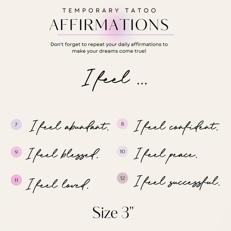 Manifesting Temporary Tattoos Chakra Affirmations Daily Meditation Yoga ...