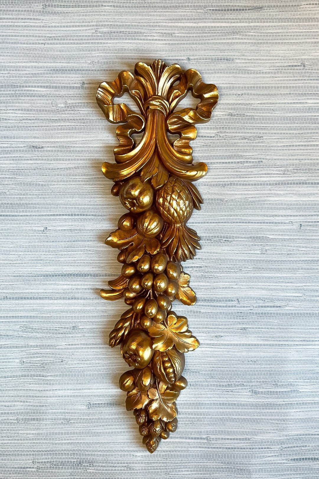 Syroco Ornate Gold Fruit With Bow Wall Decor | Wall Hanging - Etsy