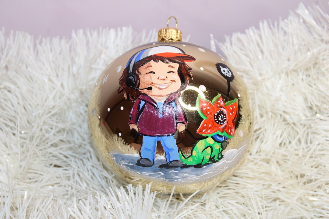 Dustin and Dart Stranger Things Christmas Ornament, Blown Glass ...