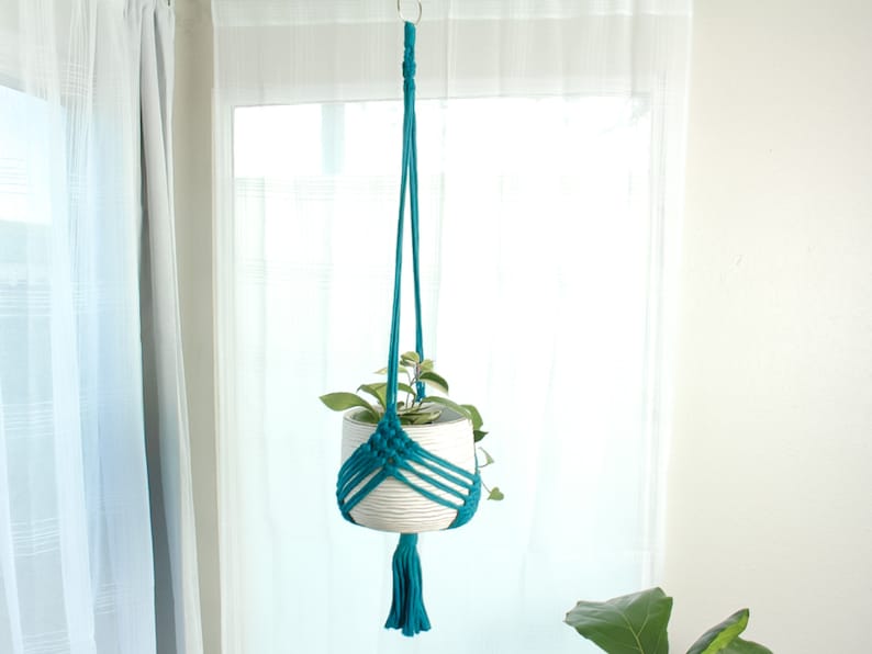 Macrame Ceiling Plant Hanger, Boho Plant Lover, Hand Made With ...