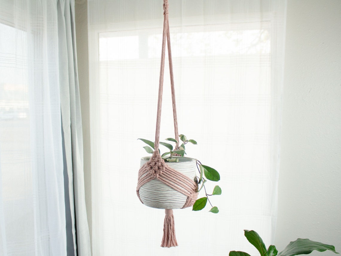 Macrame Plant Hanger, Ceiling Plant Hanger, Hand Made With Customizable ...
