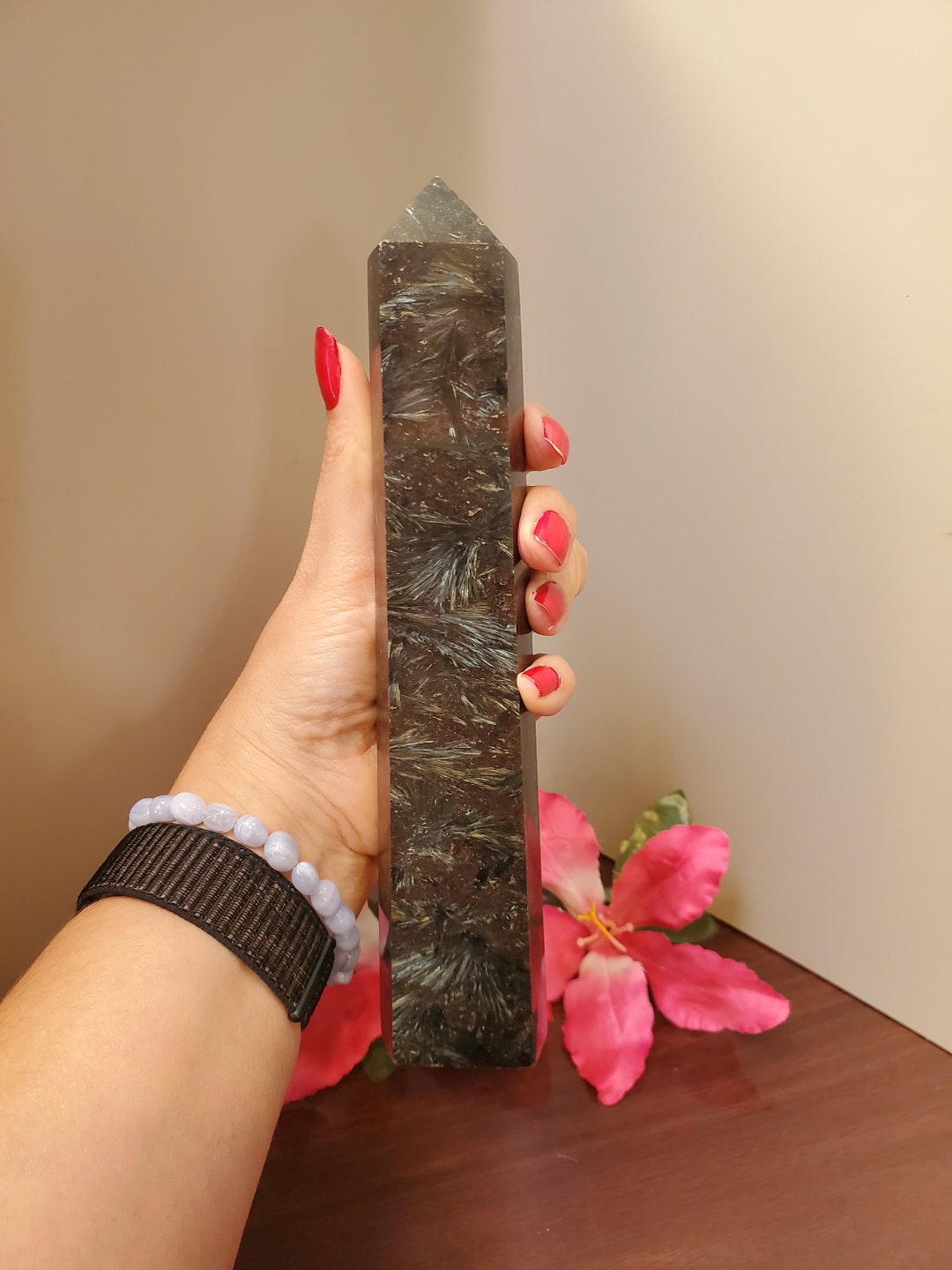 8 5/8 Large Natural Arfvedsonite Crystal Tower Aka Firework Stone AF2 ...