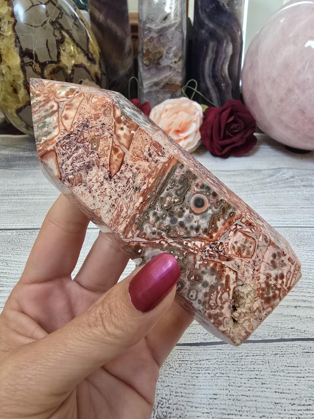 Leopard Skin Jasper Crystal Tower Natural Mineral Specimen Polished ...