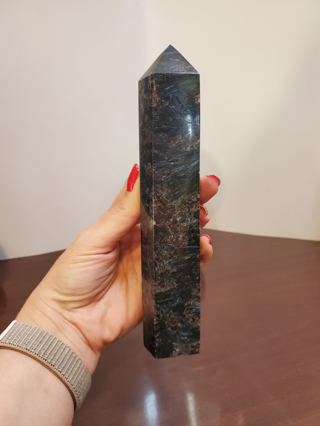 Large 7 5/8" Natural Arfvedsonite Crystal Tower Firework Stone (a2) - Etsy