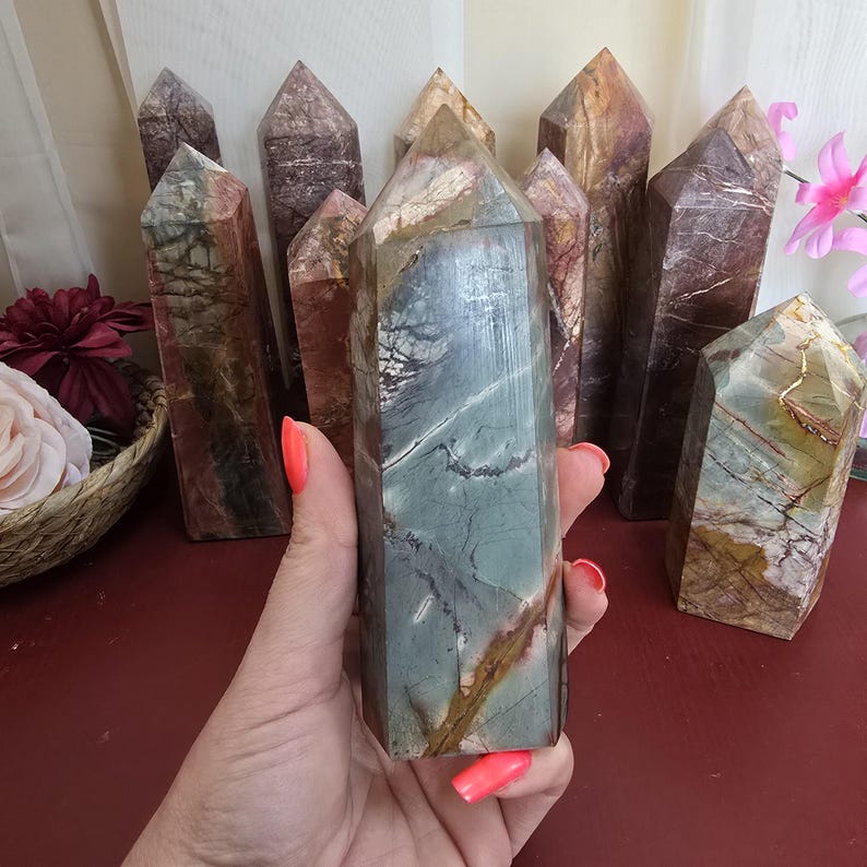 Natural Cherry Creek Jasper Crystal Tower, Polished Mineral Specimen - Etsy