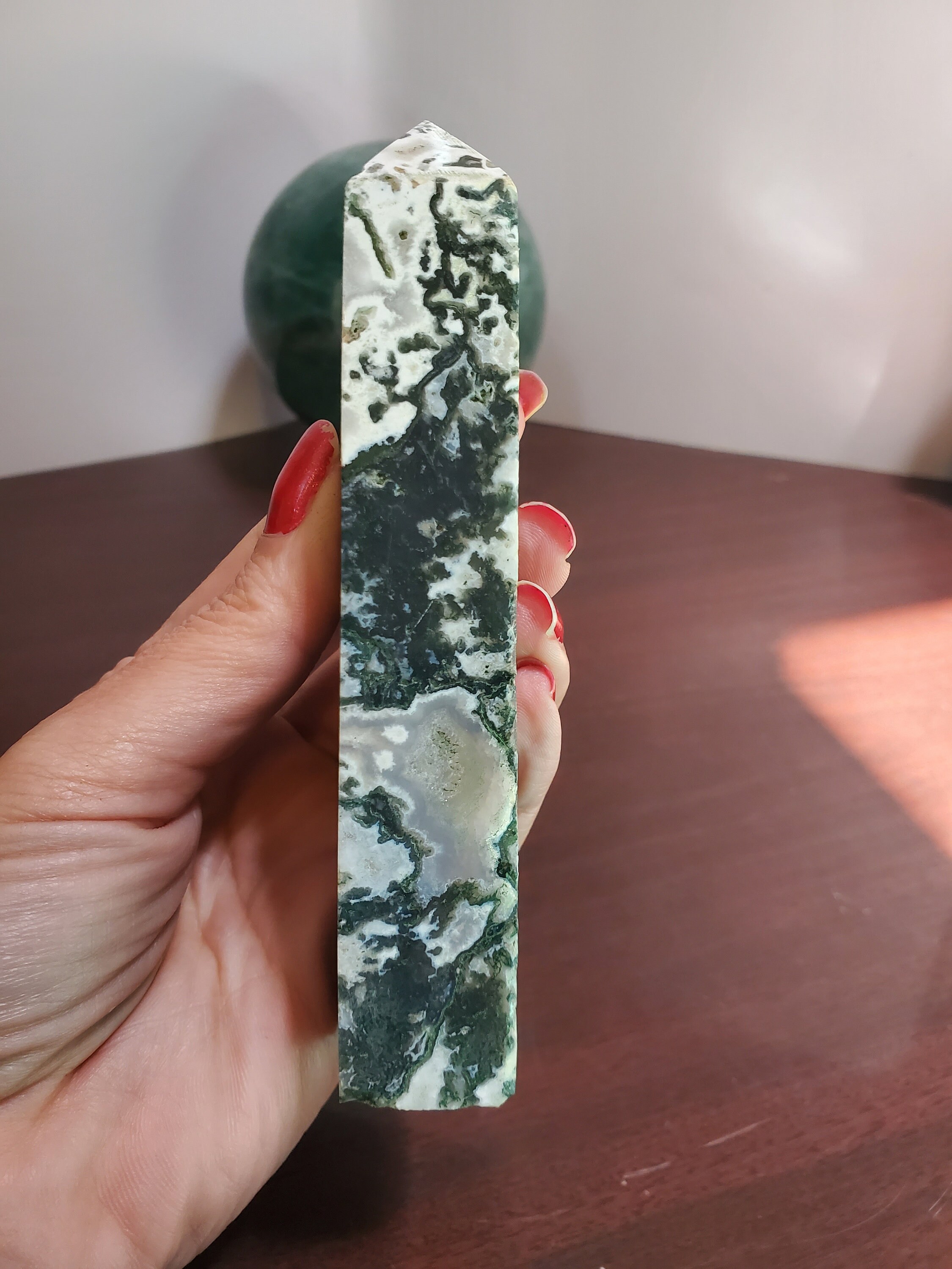 Natural Moss Agate Crystal Tower 1 - Etsy