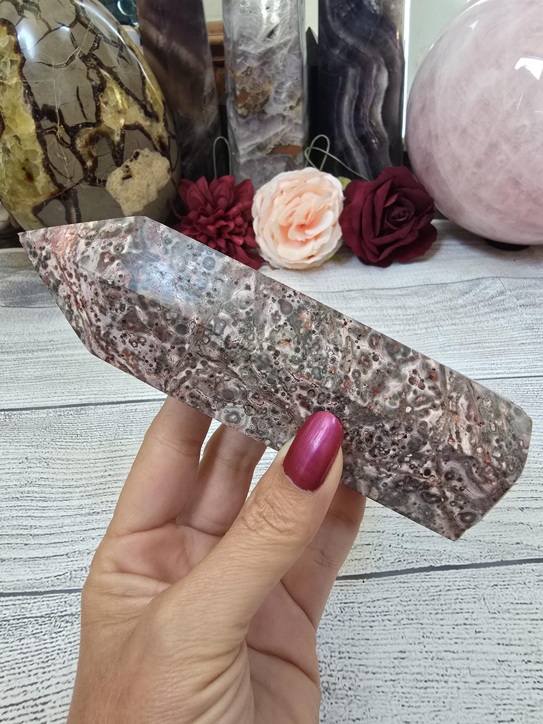 Leopard Skin Jasper Crystal Tower Natural Mineral Specimen Polished ...