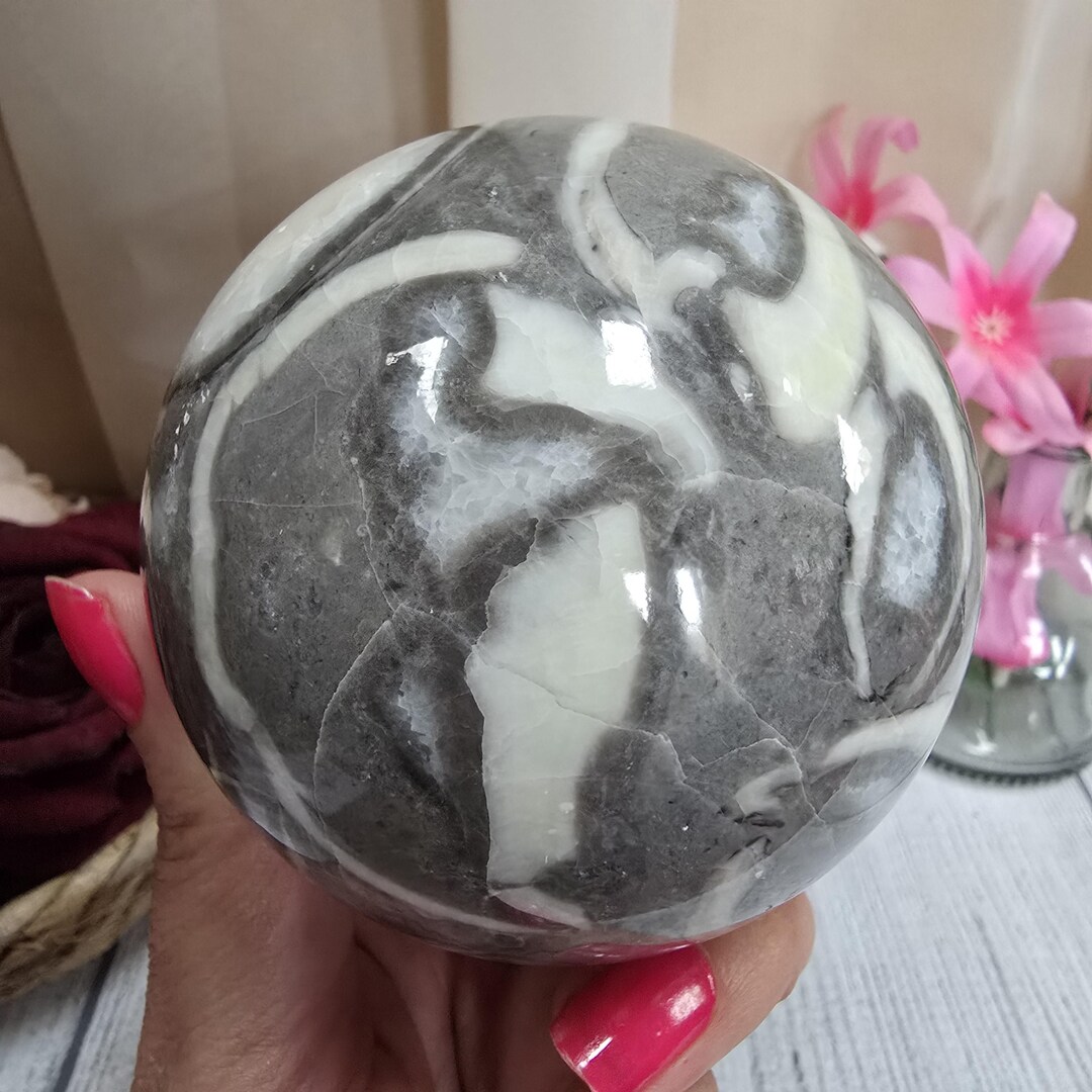 77mm Shell Stone Aka Thousand Eye Stone Crystal Sphere Large Stone Orb ...
