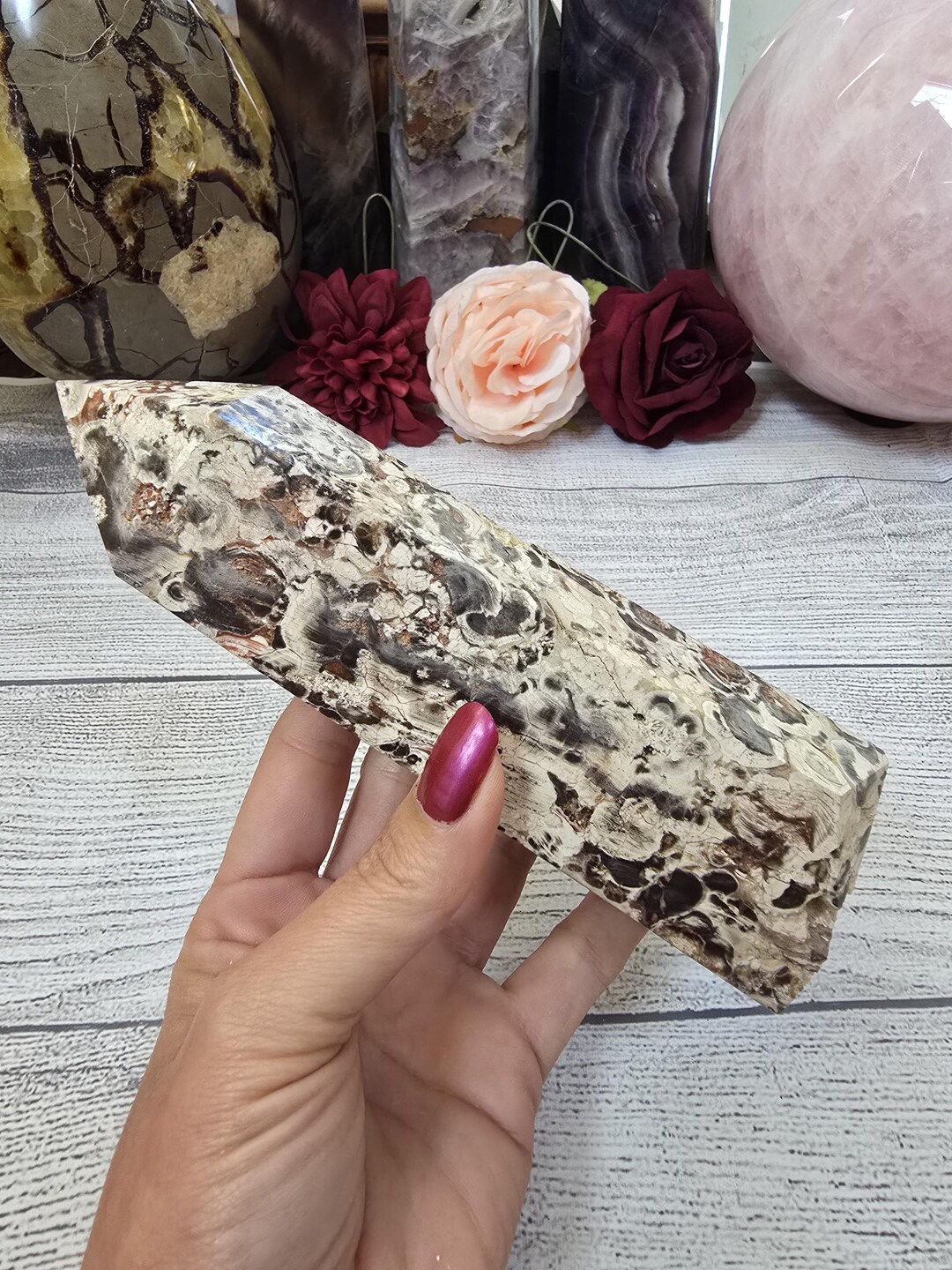 Leopard Skin Jasper Crystal Tower Natural Mineral Specimen Polished ...