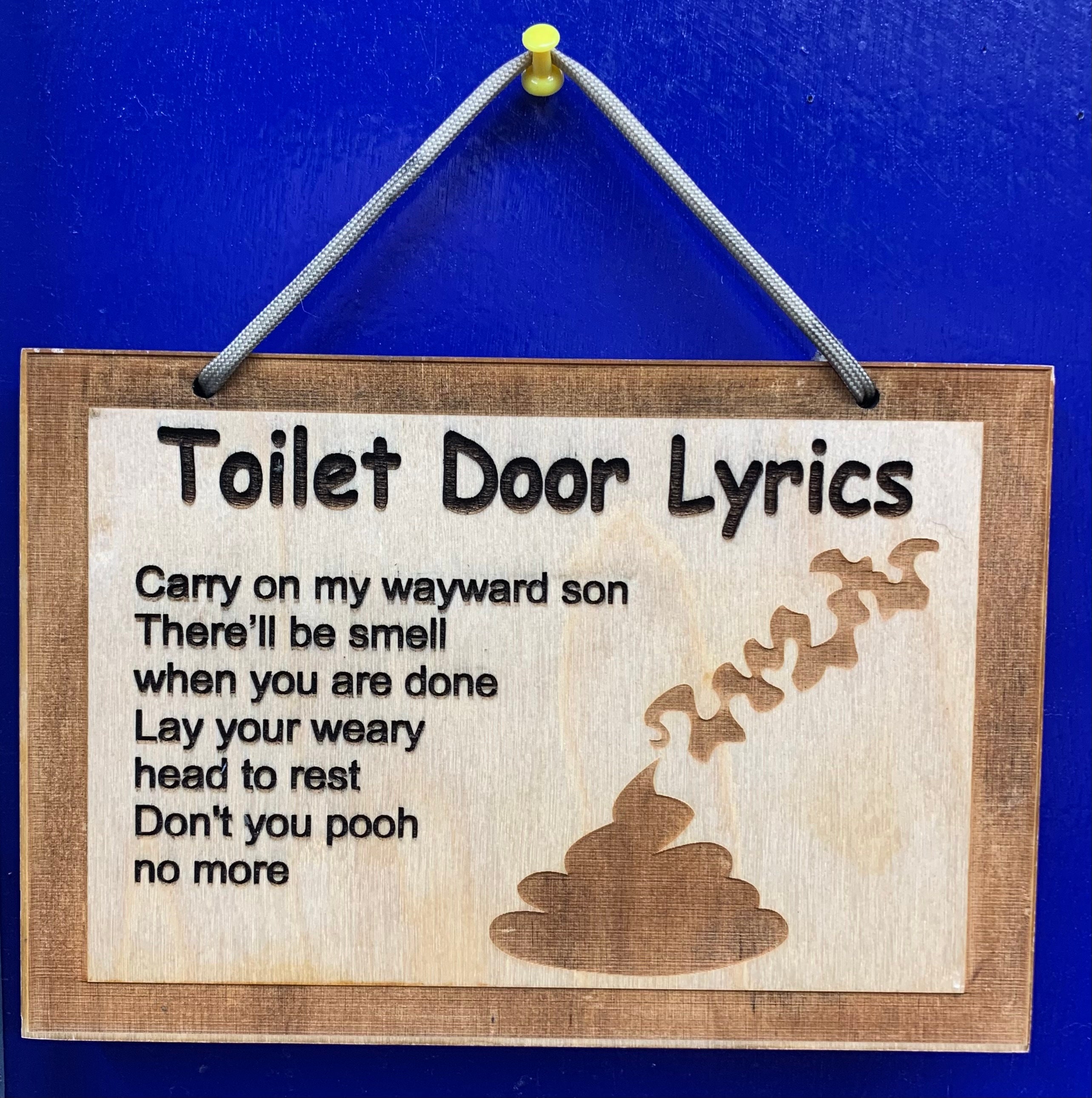 Toilet Door Lyrics Sign, Funny, Sign, Hanging - Etsy