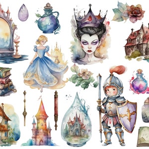 Watercolor Princess Fairytale Clipart Collection, Castle Clipart ...