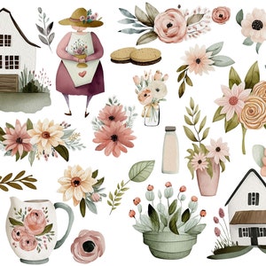 Watercolor Floral Mother's Day Clipart - Flowers for Mom Collection ...