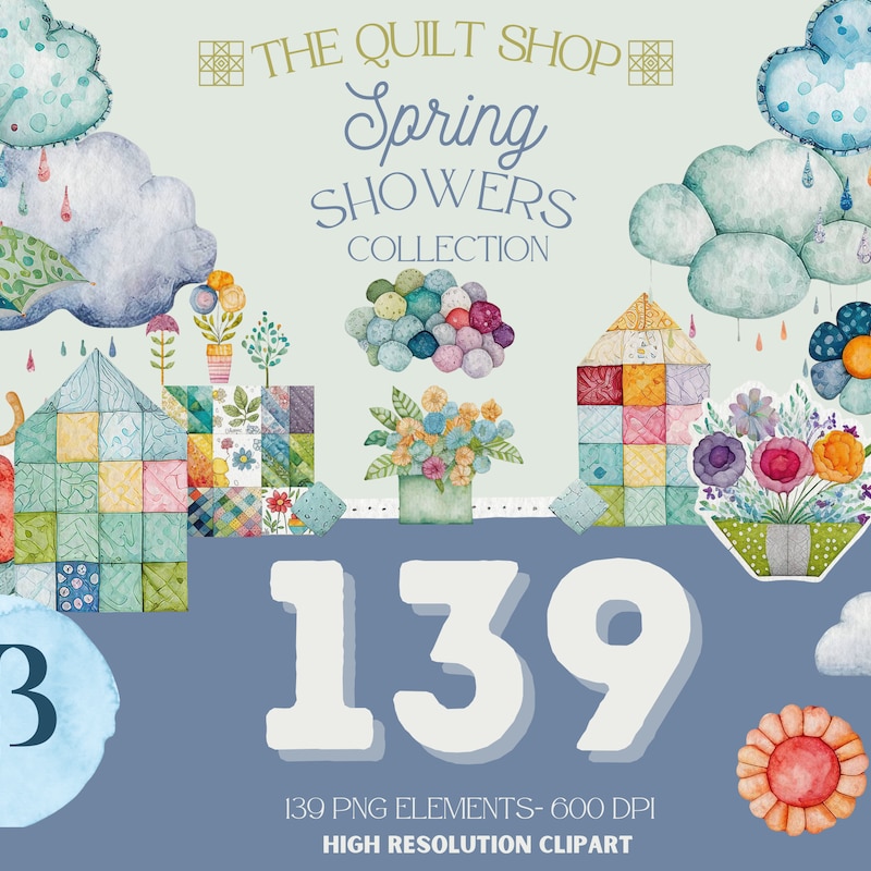 April Showers Clipart - Etsy