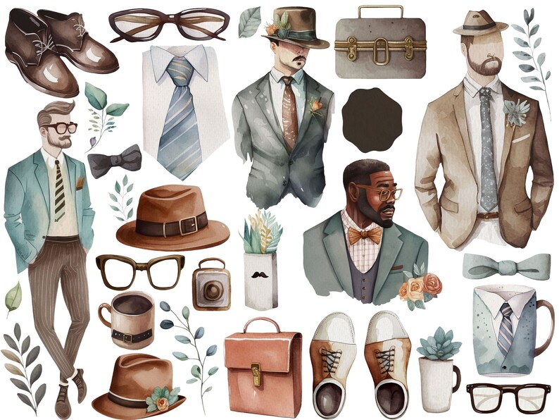 Handsome Dad Fathers Day Clipart, Dapper Dad Collection, Fathers Day ...