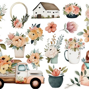 Watercolor Floral Mother's Day Clipart - Flowers for Mom Collection ...