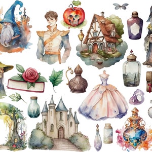 Watercolor Princess Fairytale Clipart Collection, Castle Clipart ...