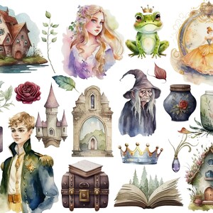 Watercolor Princess Fairytale Clipart Collection, Castle Clipart ...