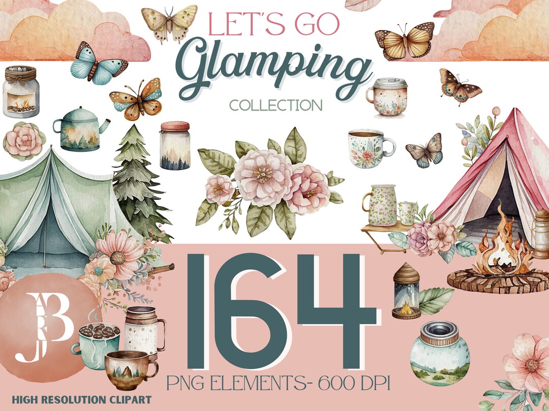 Glamping Clipart Collection, Glamping Camping Camp Clipart, Tent ...