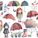 Rainy Day Spring Clipart, Instant Download - Umbrella Clipart ...
