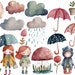 Rainy Day Spring Clipart, Instant Download - Umbrella Clipart ...