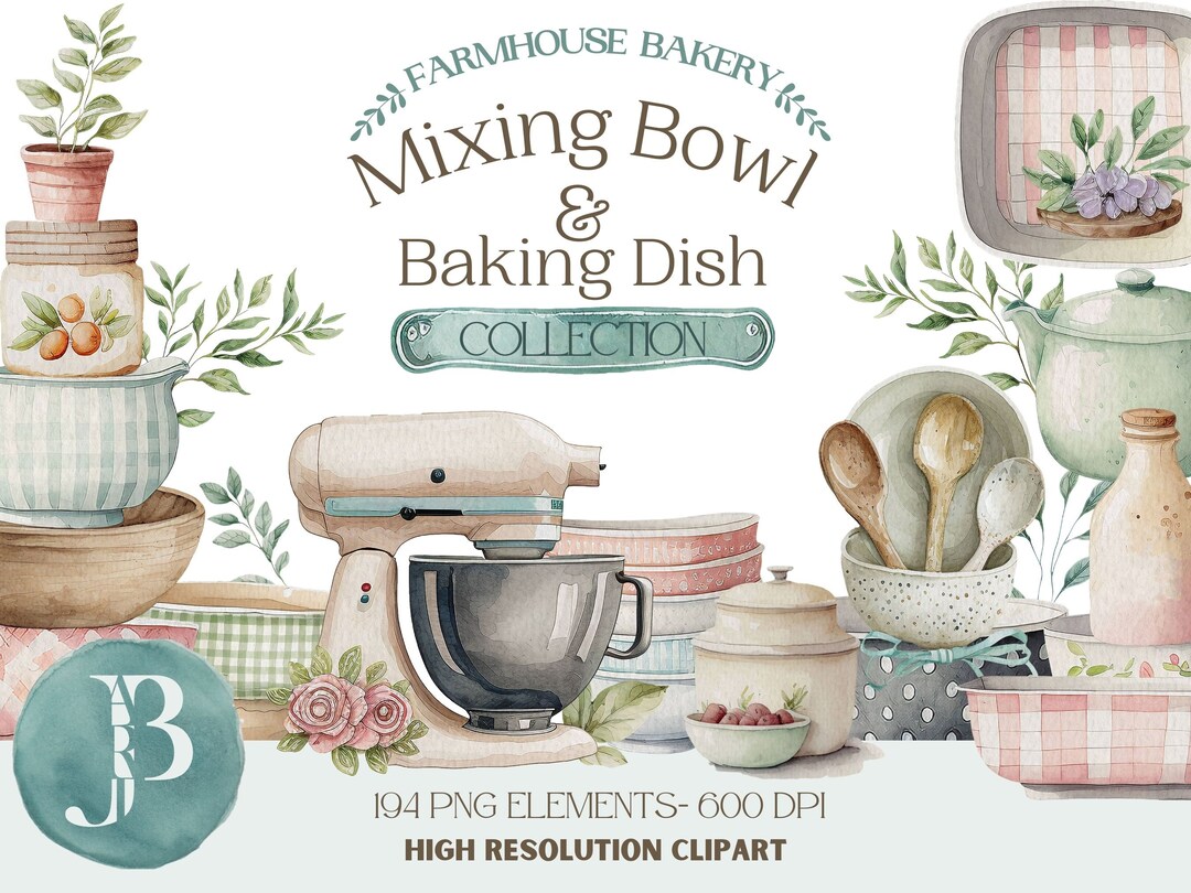 Kitchen Baking Farmhouse Clipart Collection Instant Download - Etsy