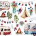 4th of July Camper Clipart - Camp USA Clipart Collection, Retro Camper ...