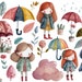 Rainy Day Spring Clipart, Instant Download - Umbrella Clipart ...