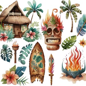 Beach Clipart Clip Art, Summer Vacation Travel Clipart, Tiki Island ...