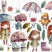 Rainy Day Spring Clipart, Instant Download - Umbrella Clipart ...
