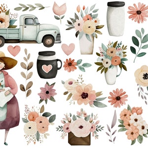 Watercolor Floral Mother's Day Clipart - Flowers for Mom Collection ...