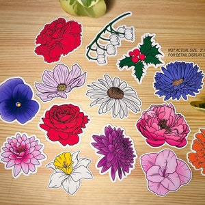 Flower Envelope Seal / Planer Stickers / Birth Month Flower / Mailing ...