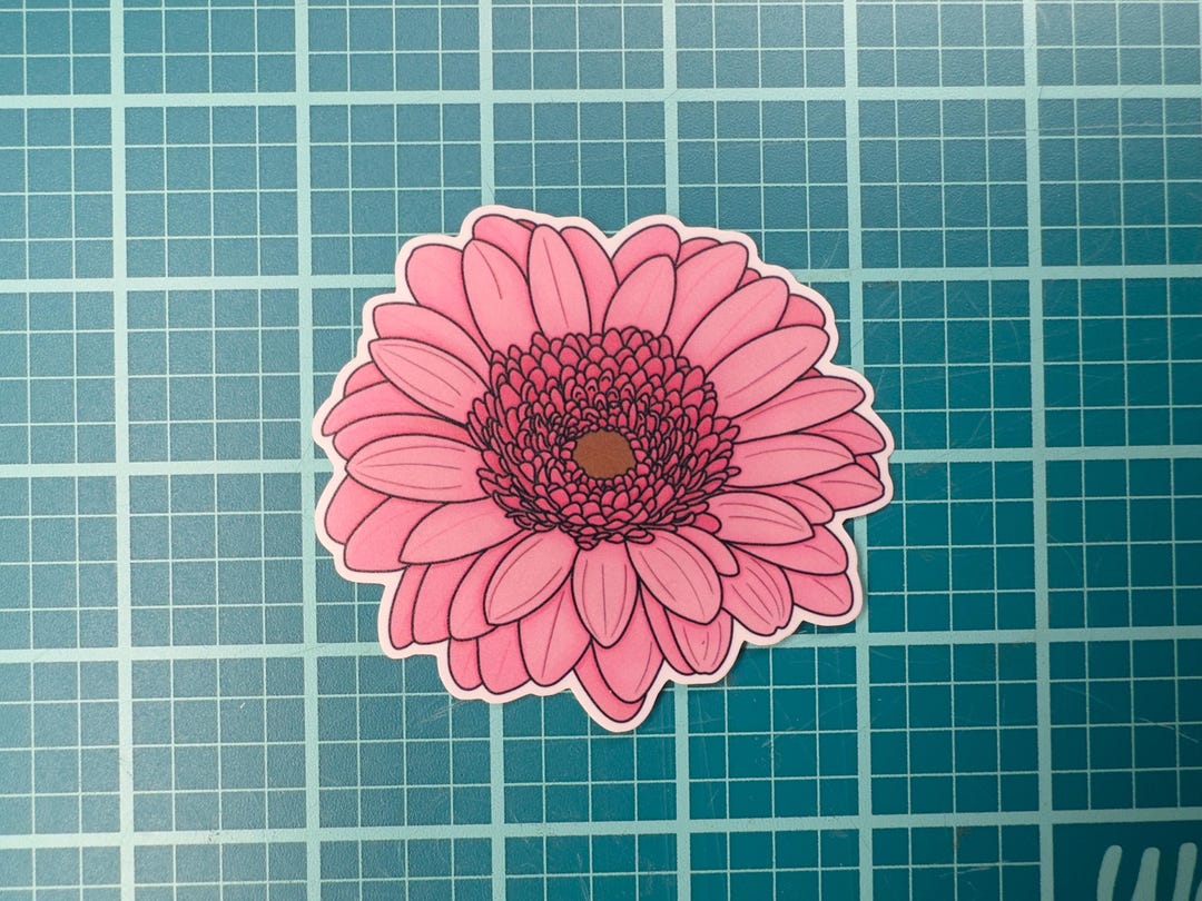 Gerbera Daisy Sticker, Vinyl Stickers, Flower Stickers, Waterproof ...