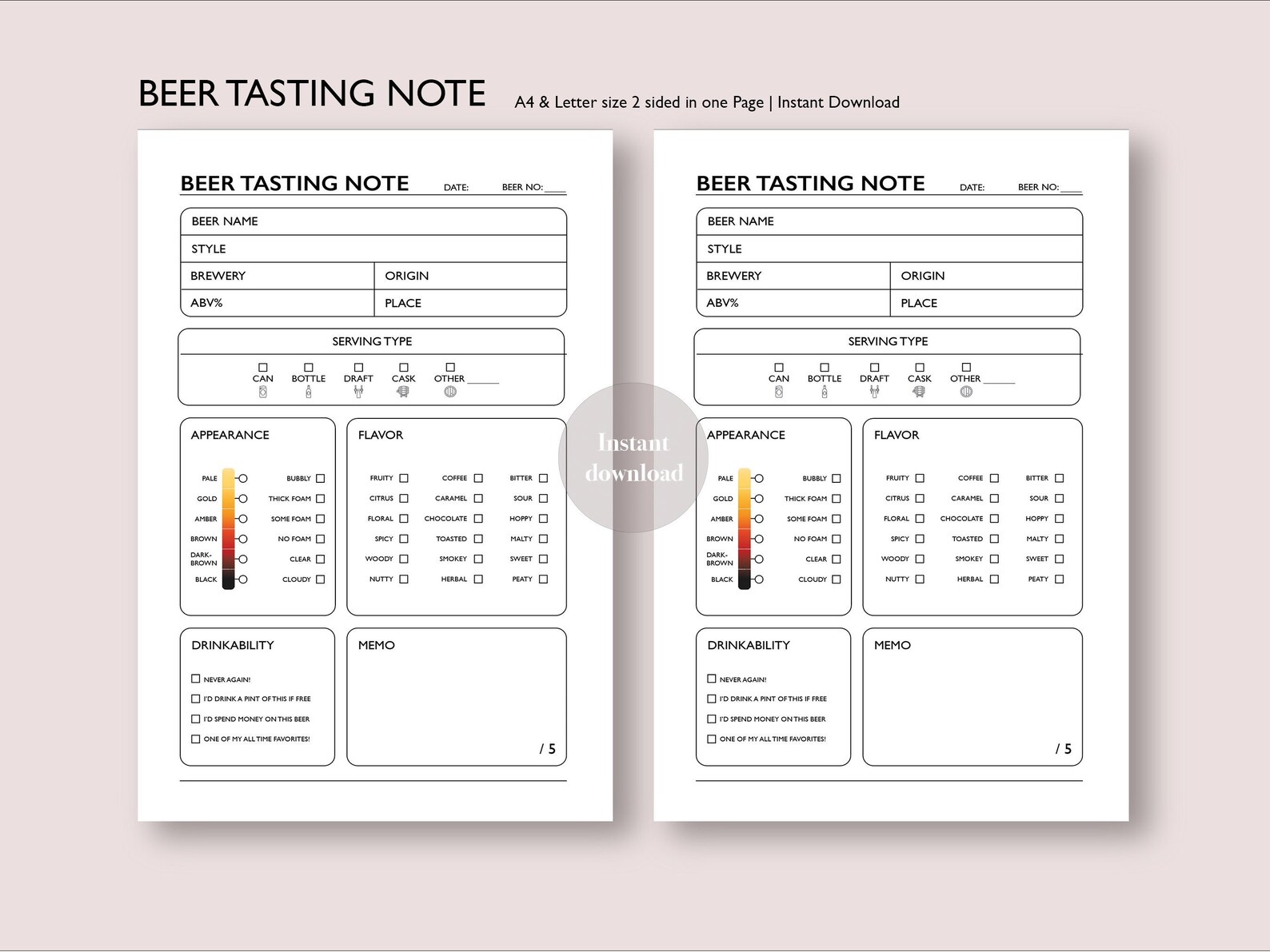 Beer Tasting Note, Beer Scorecard,beer Score, Beer Rating, Beer Tasting ...