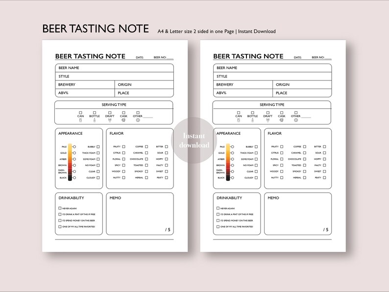 Beer Tasting Note, Beer Scorecard,beer Score, Beer Rating, Beer Tasting ...