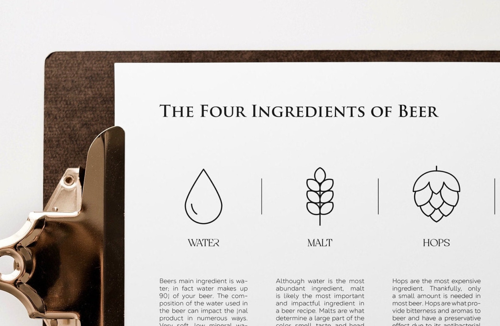 Beer Ingredients Print, Beer Printable Art, Beer Poster, Beer Lover ...