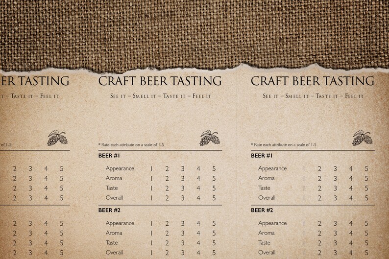 Beer Tasting Note, Beer Scorecard,beer Score, Beer Flight, Beer Tasting ...