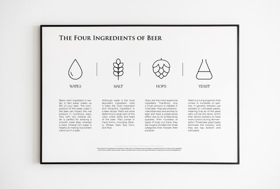 Beer Ingredients Print Beer Printable Art Beer Poster Beer - Etsy