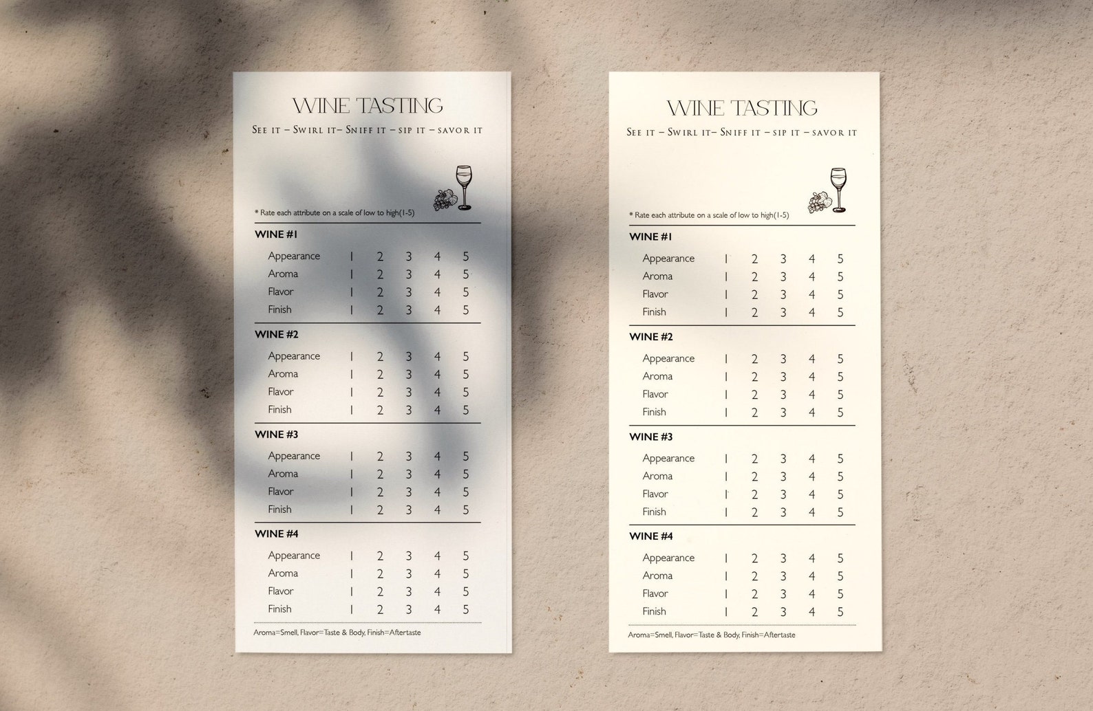 Wine Tasting Note, Wine Scorecard,wine Tasting, Wine Tasting Mat, Wine ...