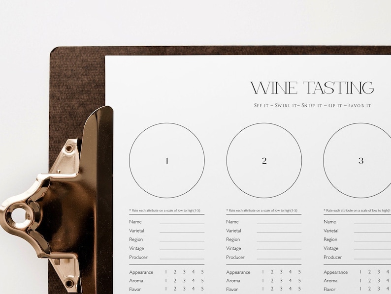 Wine Tasting Note, Wine Scorecard,wine Tasting, Wine Tasting Mat, Wine ...