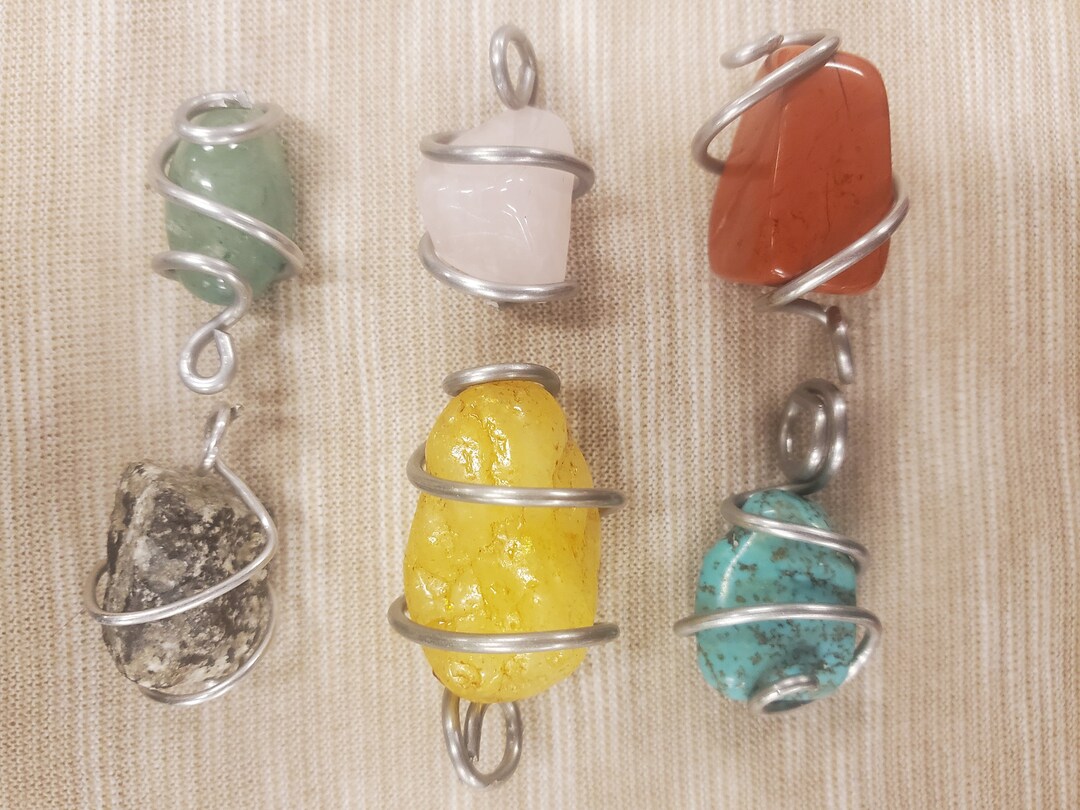 Wire Wrapped Stone Charms - Etsy
