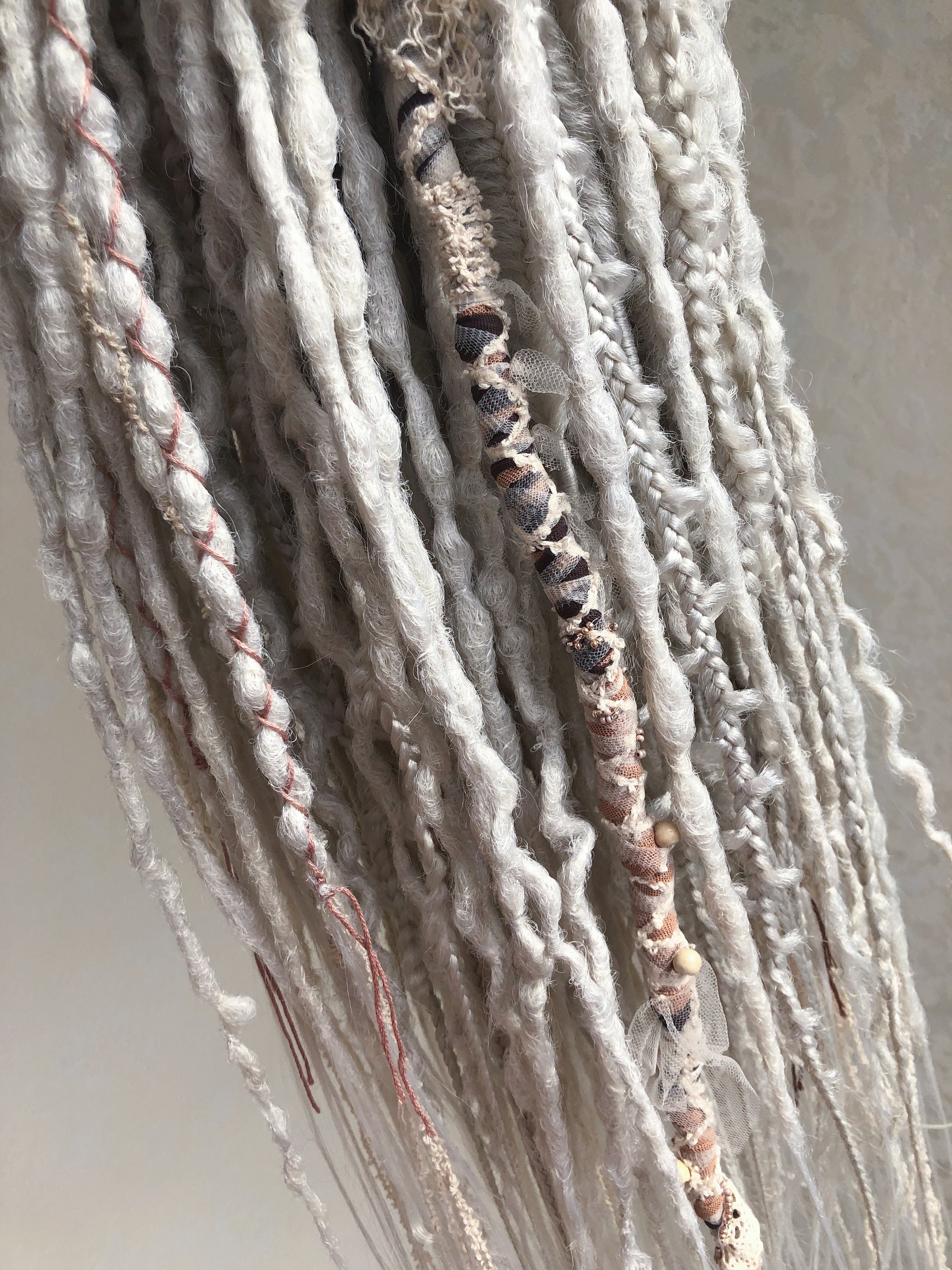 White Angel Dreads, Light Gray SE Dreads, Single Ended Dreads, De ...
