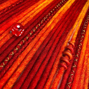Fire Dreads, Synthetic Red Orange Yellow Smooth Crochet DE Dreads, Red ...