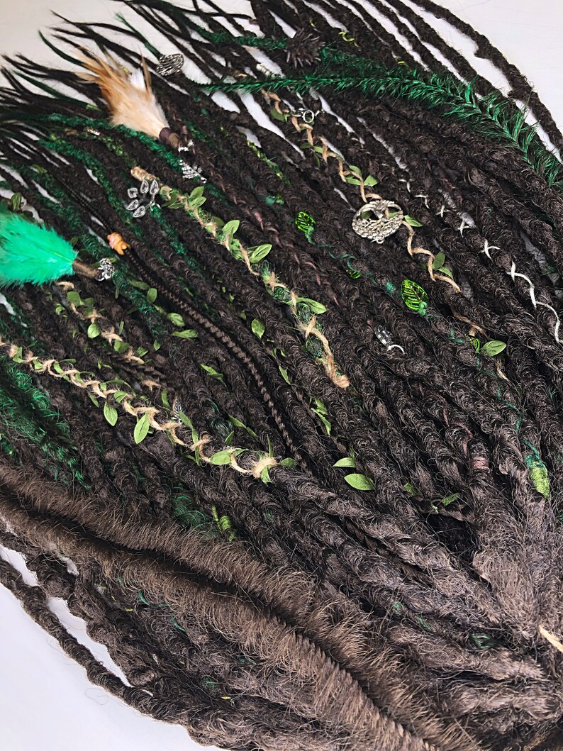 Brown Green Dreads Shaman Dreadlocks Set Synthetic Brown - Etsy