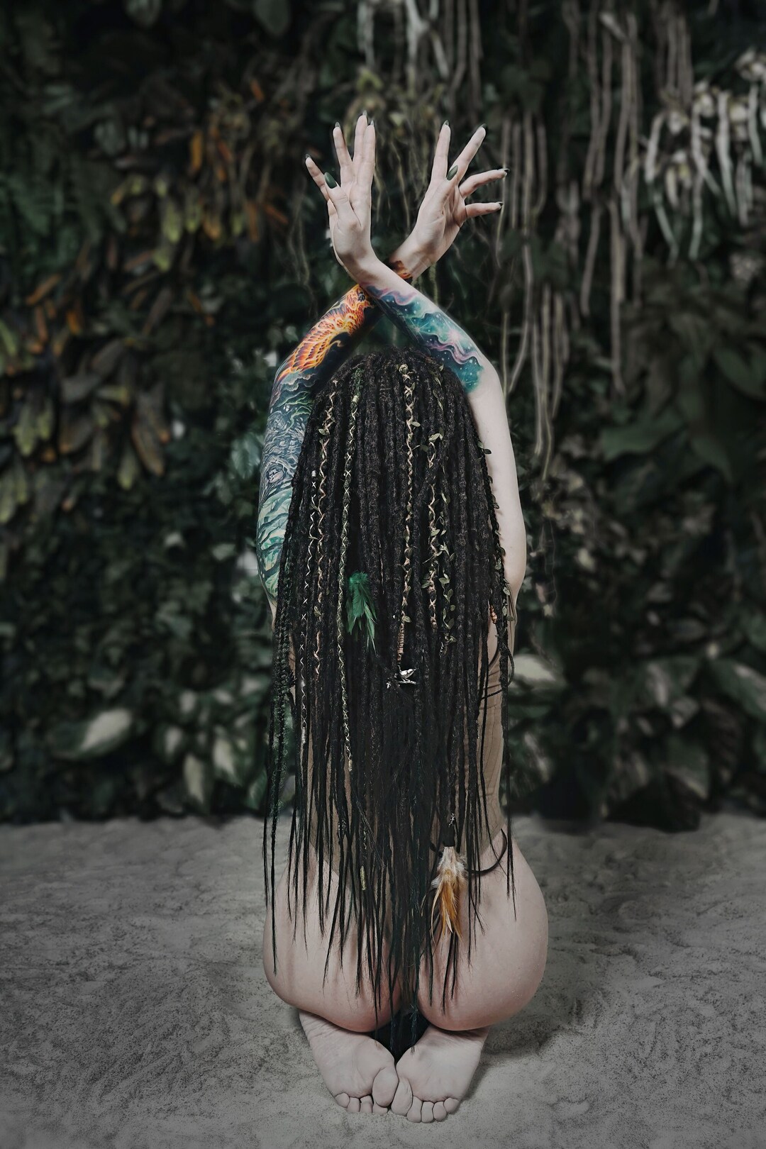 Brown Green Dreads, Shaman Dreadlocks Set, Synthetic Brown Ombre DE ...