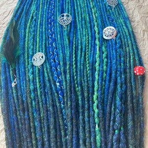 Witch Dreads, Synthetic Green Blue Smooth Crochet DE Dreads, Textured ...